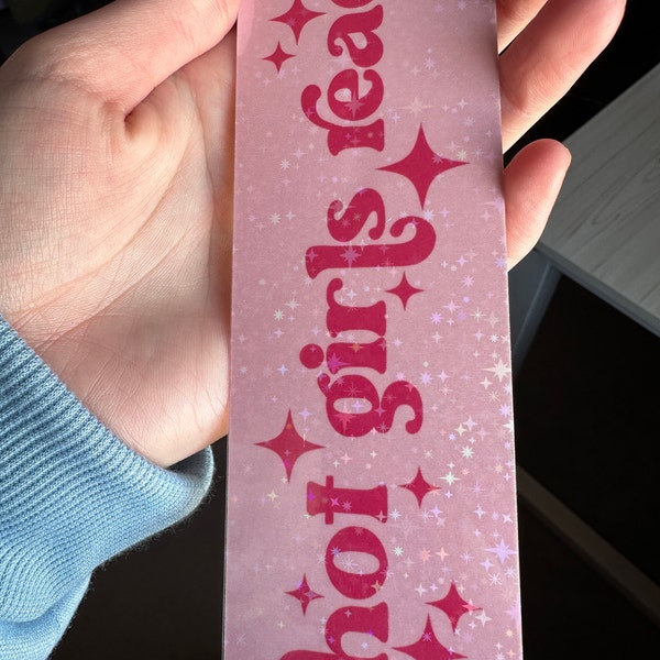 Pink Hot Girls Read Bookmark Printed on Both Sides, Bookish Girlie ...
