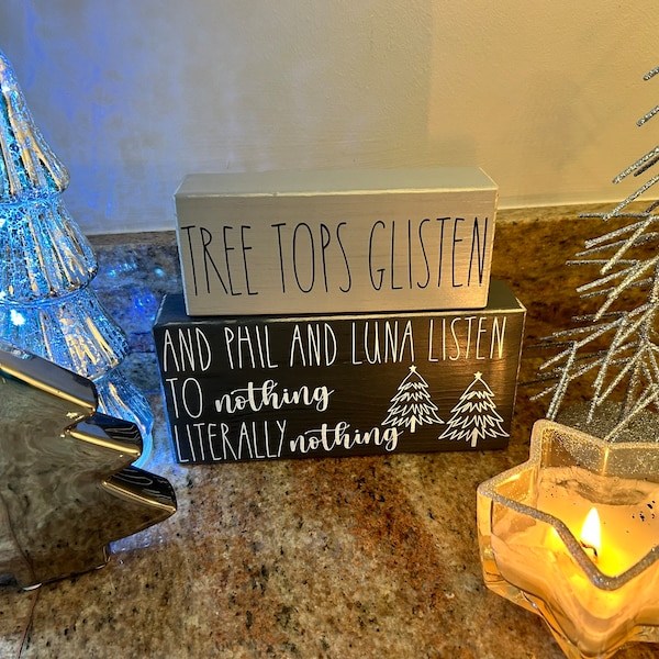 Any Wording - Block Wooden Signs - Personalised - Rae Dunn Inspired ...