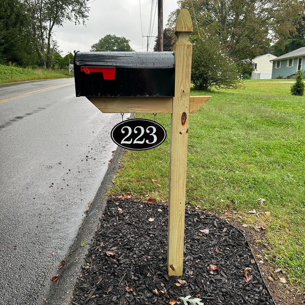 Personalized Oval Mailbox Sign With Large House Numbers, 7 X 12 ...