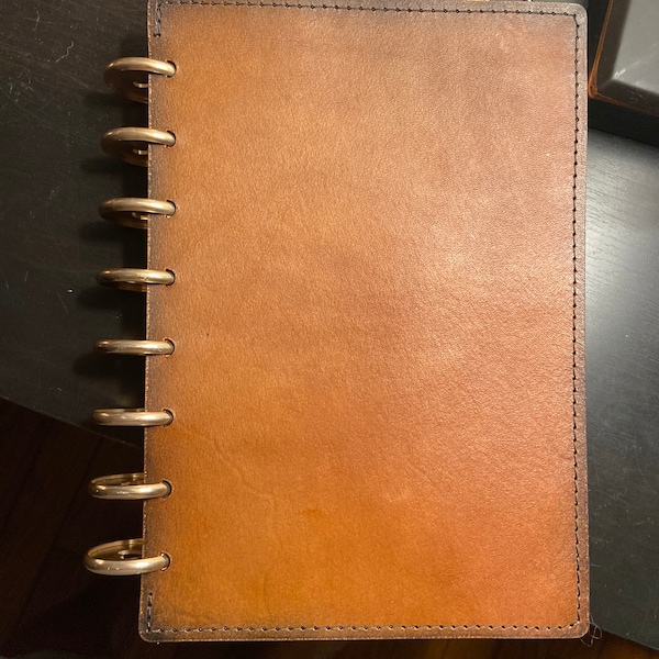 Discbound Leather Planner Cover, Personalized Planner Cover, Classic ...