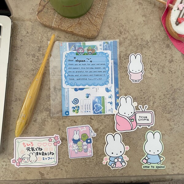 Bunny Studio Anime Note Sticker, Cute Aesthetic Sticker, Vinyl Sticker ...
