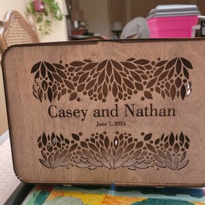 Unique Boho Wedding Card Box With Slot, Wooden Envelope Box ...