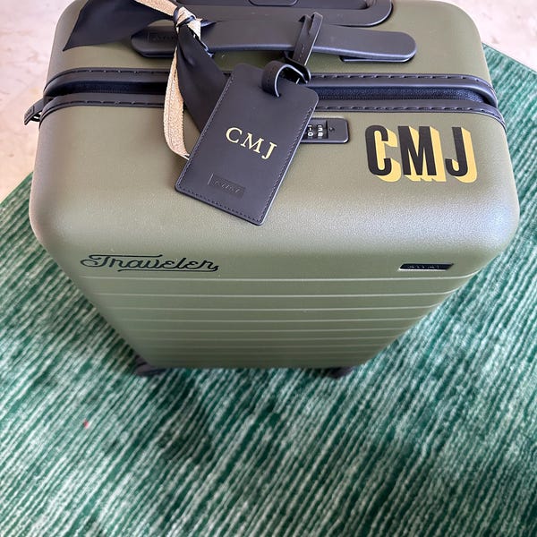 Luggage Sticker, Double Layer Vinyl Monogram Decal Sticker, Monogram ...