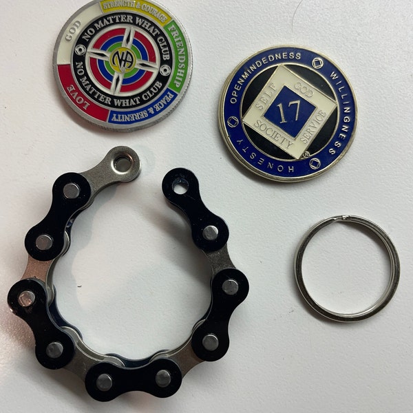 Display Your AA Chip Keychain Crafted Bicycle Chain Alcoholics ...