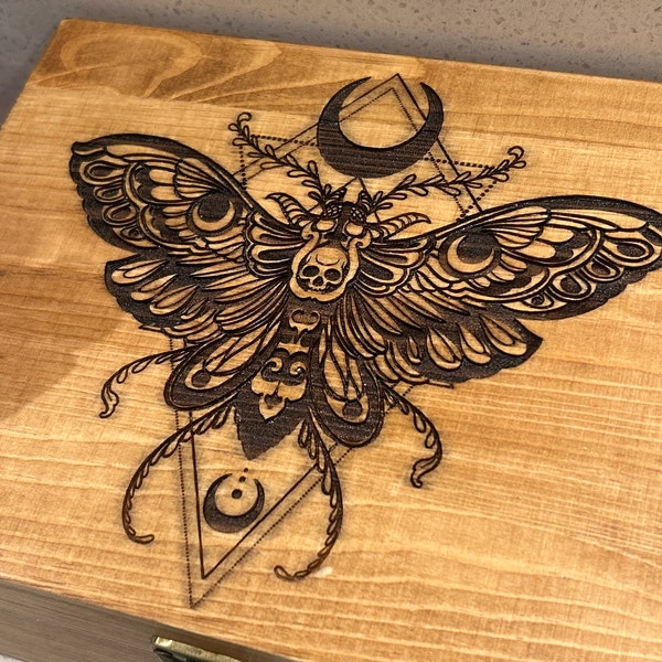 Death Moth Stash Box/death Moth Tarot Card Crystal Box/death Moth ...