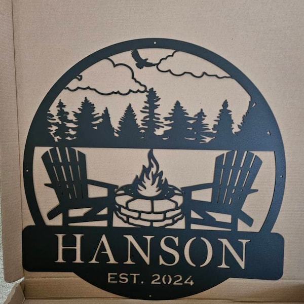 Metal Outdoor Sign | Custom Campfire Sign | Camper Decor | Personalized ...