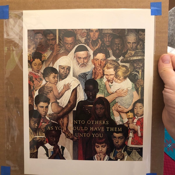 Norman Rockwell Print, "the Golden Rule" Original Painting for Post ...