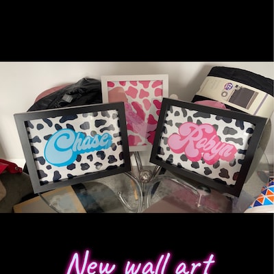 Personalised Cow Print Name Wall Art Funky Letter Print A3 A4 8X10 A5 ...