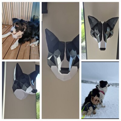 Border Collie Papercraft, DIY Home Decor, Paper Animal Sculpture ...