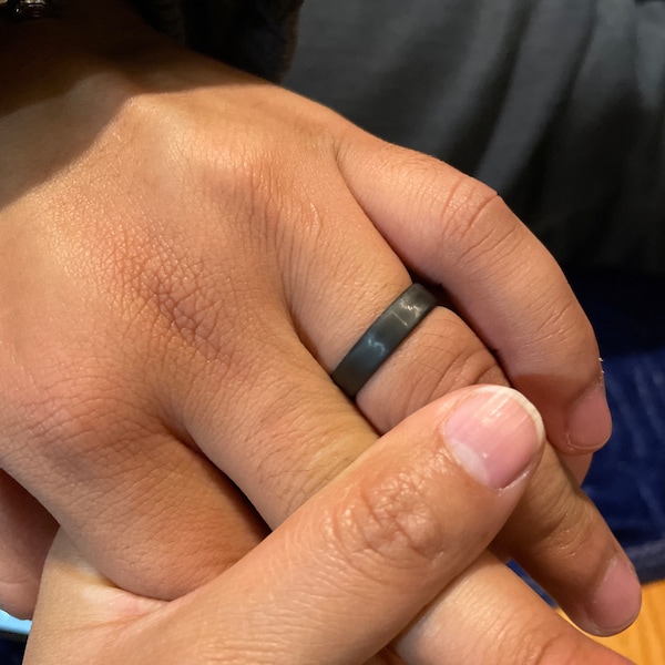 Elk Antler Ring W/ Carbon Fiber Stripes, Elk Antler Rings, Unique ...
