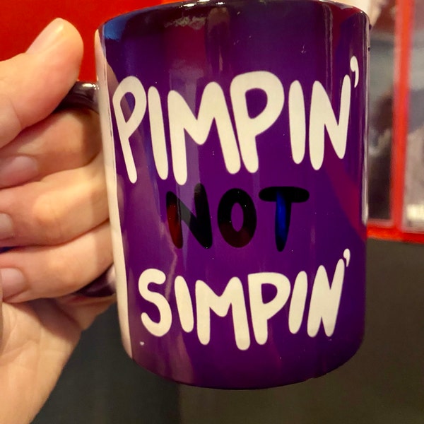 Pimpin' Not Simpin' Hazbin Hotel Mug Valentino Hazbin Hotel Mug Hasbin ...