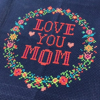 Mom Cross Stitch Pattern, Modern Cross Stitch, Mum Cross Stitch ...