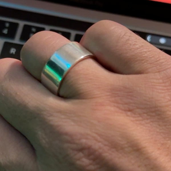 Silver Band Ring 10 Mm Sterling Silver 925 Gifts for Her - Etsy