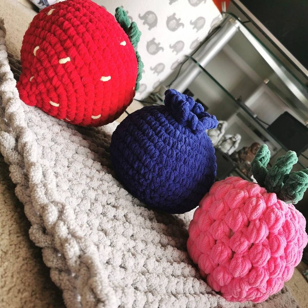 Giant Crochet Fruits Patterns PDF Easy Patterns Crochet Strawberry ...