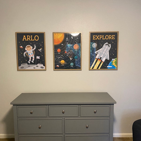 Solar System Poster for Kids - Educational Space Wall Art Print With ...