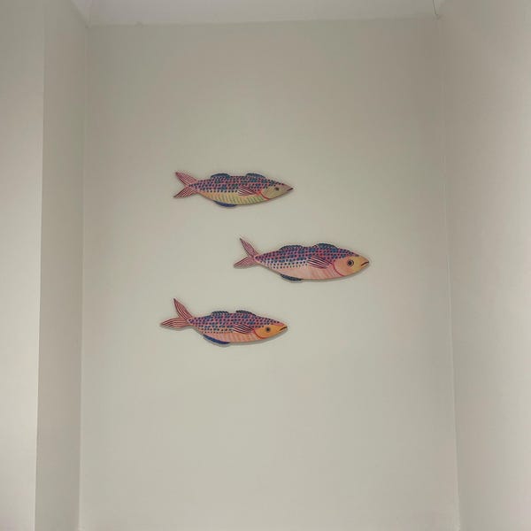 Wooden Fish Wall Decorations, Bathroom Accessories, Eclectic Ocean ...