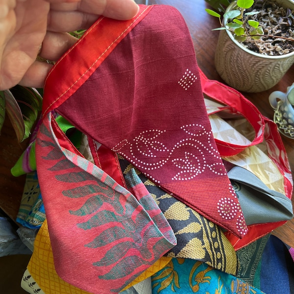 Recycled Sari Bunting - Colorful Flags - Handmade Garden Garland - Sari ...