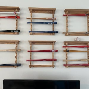 15 Mini Bat Horizontal Display Rack With Baseball Shelf - Etsy