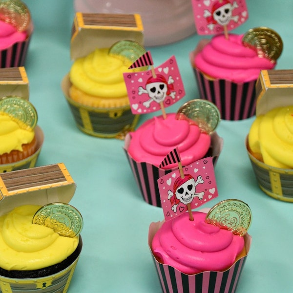 Pirate Treasure Chest Cupcake Wrapper (instant Download) - Etsy