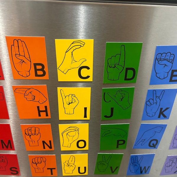 ASL Magnetic Alphabet Set - Learn Sign Language - Etsy