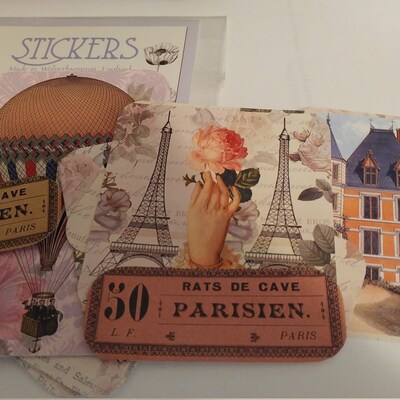 Paris Stickers. Pretty Vintage Style Paris Stickers for Your Journal ...