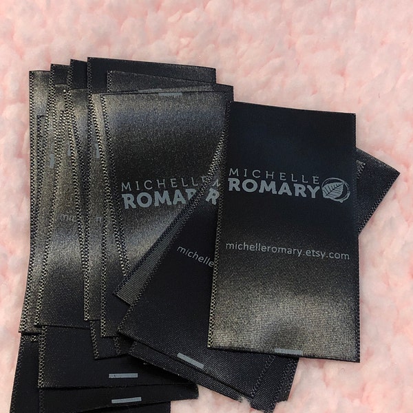 250 Pcs Custom Printed Satin Material Main Labels or Care Content ...