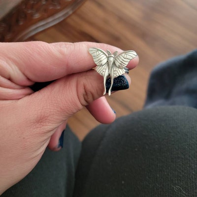 Luna Moth Ring, Moth Ring, Sterling Silver Ring, Silver Moth Ring, Luna ...
