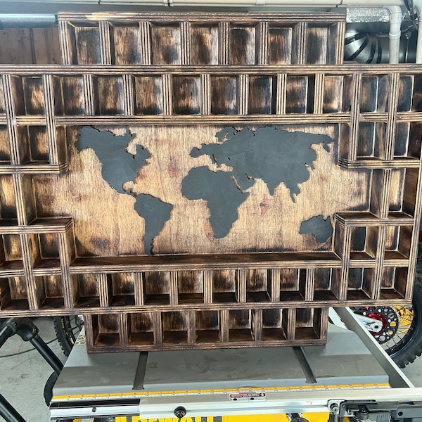 Wooden World Map Set of 7 Continents for Crafts and Decorations - Laser ...