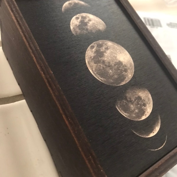 Moon Phases Crescent Moon Jewelry Box Moon Phases Celestial Jewelry Box ...