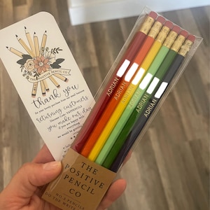 Personalized Pencil Set, 6 Custom Gold Foil Stamped Pencils for ...