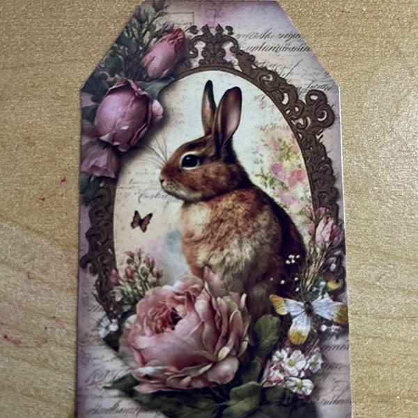 Easter Rabbit Tags, Bunny Journaling Tags, Printable Inserts Ephemera ...