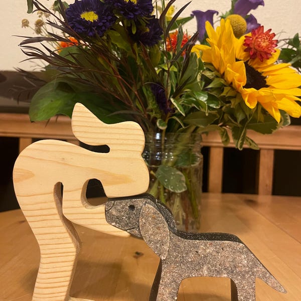 Human & Golden Retriever Labrador Doodle Mixed Breed Mutt - Companion Figure . Free ...