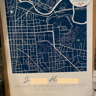 Custom Campus Map, Personalized College Grad Gift - Etsy