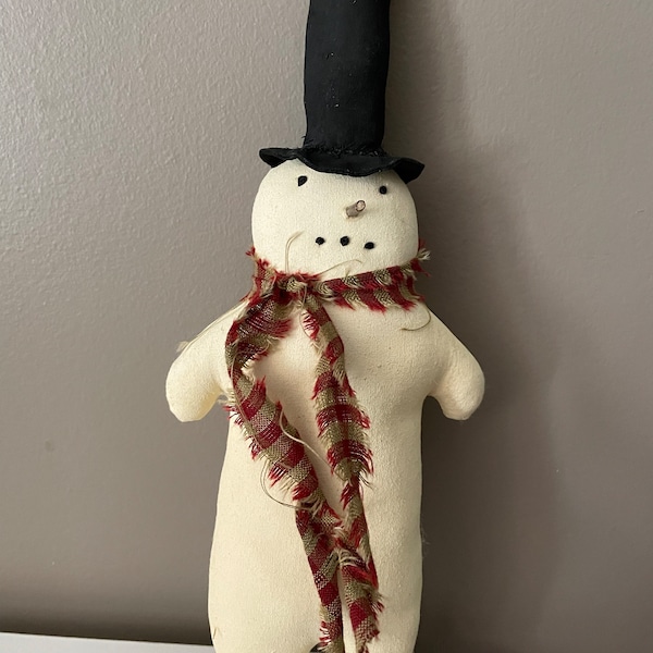 DIGITAL FILE Primitive Christmas Winter Snowman~gingerbread Man Doll ...