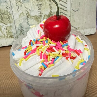 Strawberry Milk Pink Butter Slime, White Cloud Topping, Strawberry ...