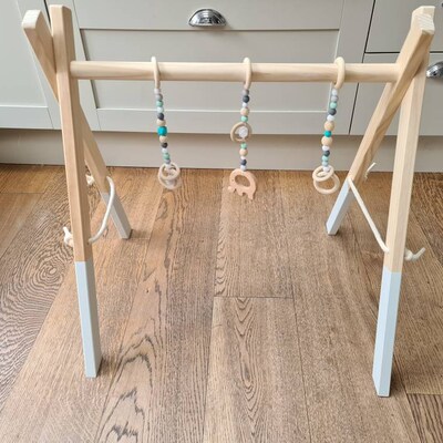 Wooden Baby Gym Activity Play Gym Frame Handmade Floor Arch Baby Shower ...