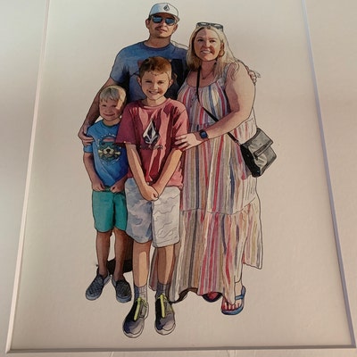 Personalised Family Line Portrait, Family Sketch, Detailed Line People ...