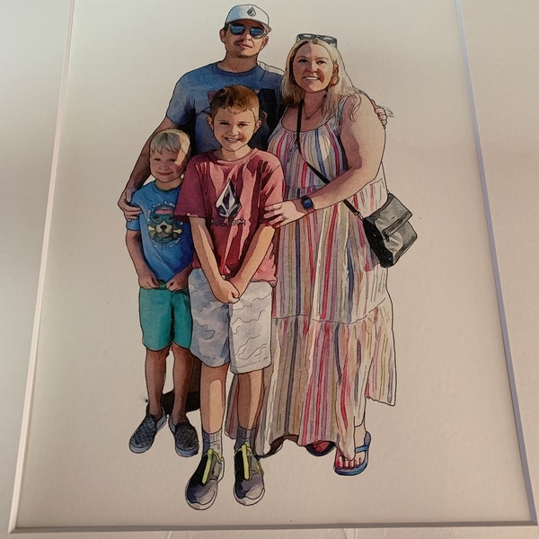 Personalised Family Line Portrait, Family Sketch, Detailed Line People ...