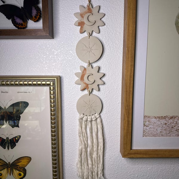 Astra | Celestial Clay Wall Hanging | Sun Moon & Star Wall Decor ...