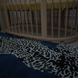 Leopard Pattern Rug Red & Blue Stunning Carpet Animal Print Rug for ...