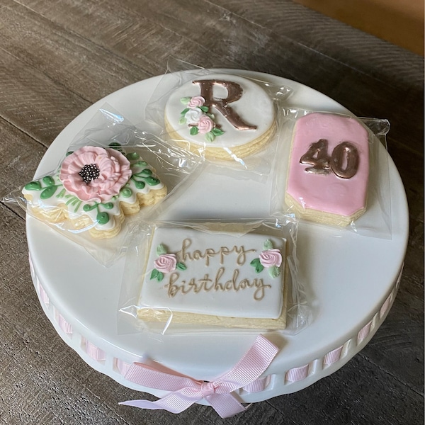 Floral Cookies - 80th Birthday 90th Birthday 75th Birthday Any Age! - Etsy