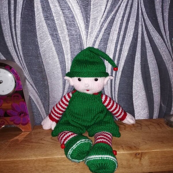 Jingle Jangle the Elf PDF Knitting Pattern Download - Knitted Flat ...
