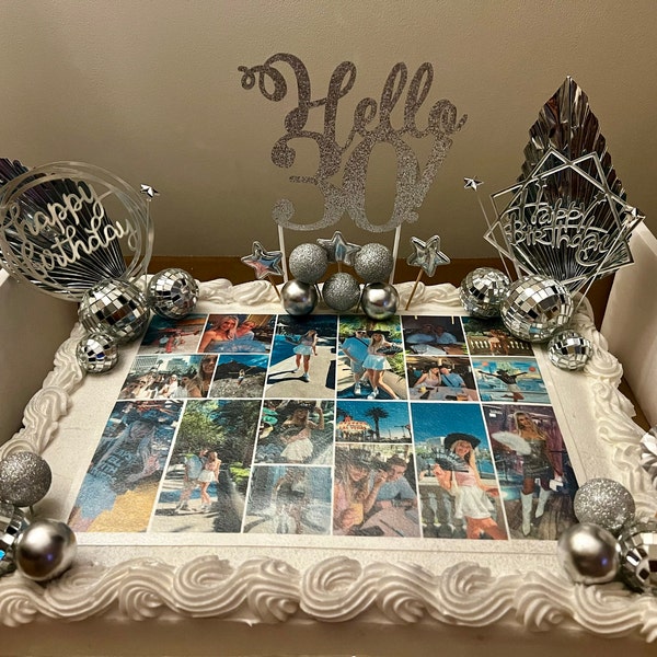 Custom Photo Collage Icing Sheet - Personalized Cake Topper - Etsy UK
