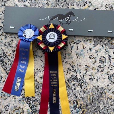 Equestrian Ribbon Holder Ride With Horse Silhouette Horseback Riding ...