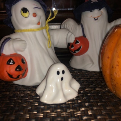 Mini Ghost Figurine Handmade of Durable Ceramic Pottery. Halloween ...