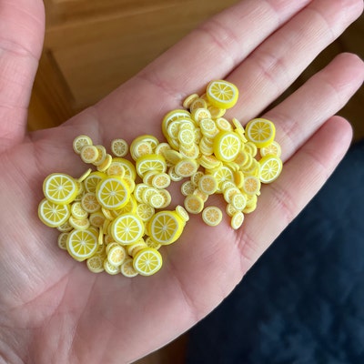 Lemon Clay Slices Mini Fimo Lemons Embellishments for Slime, Decoden ...