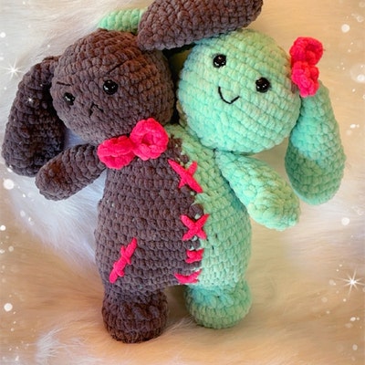 Crochet Pattern Two Headed Plushie, Bunny, Bear, Halloween, Kawaii ...