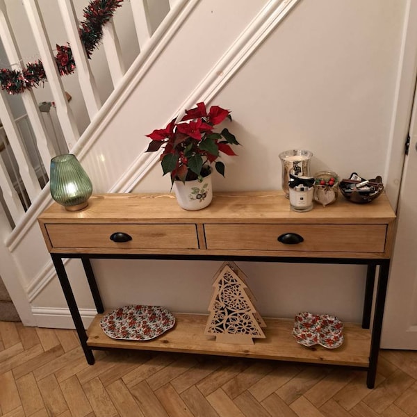 Slim Console Table With Drawers - Radiator Shelf Depth 20cm - Modern ...