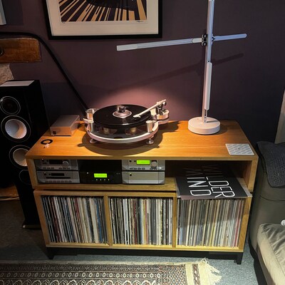 FUSION Series Vinyl Record Cabinet With Floating Shelf Minimal Design ...