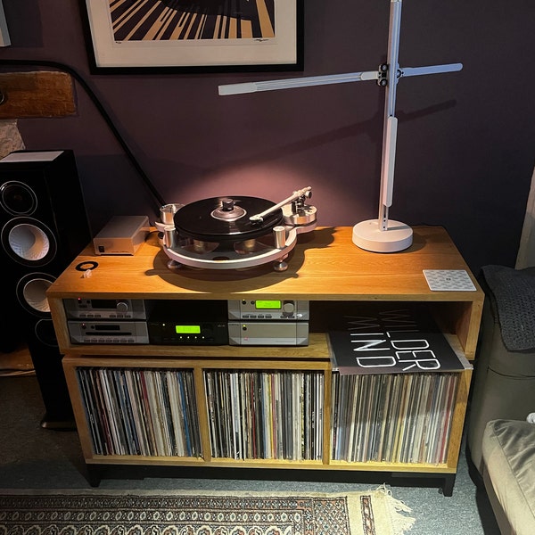 Solid Oak Vinyl Record Cabinet With Isolation American White Oak Vinyl ...